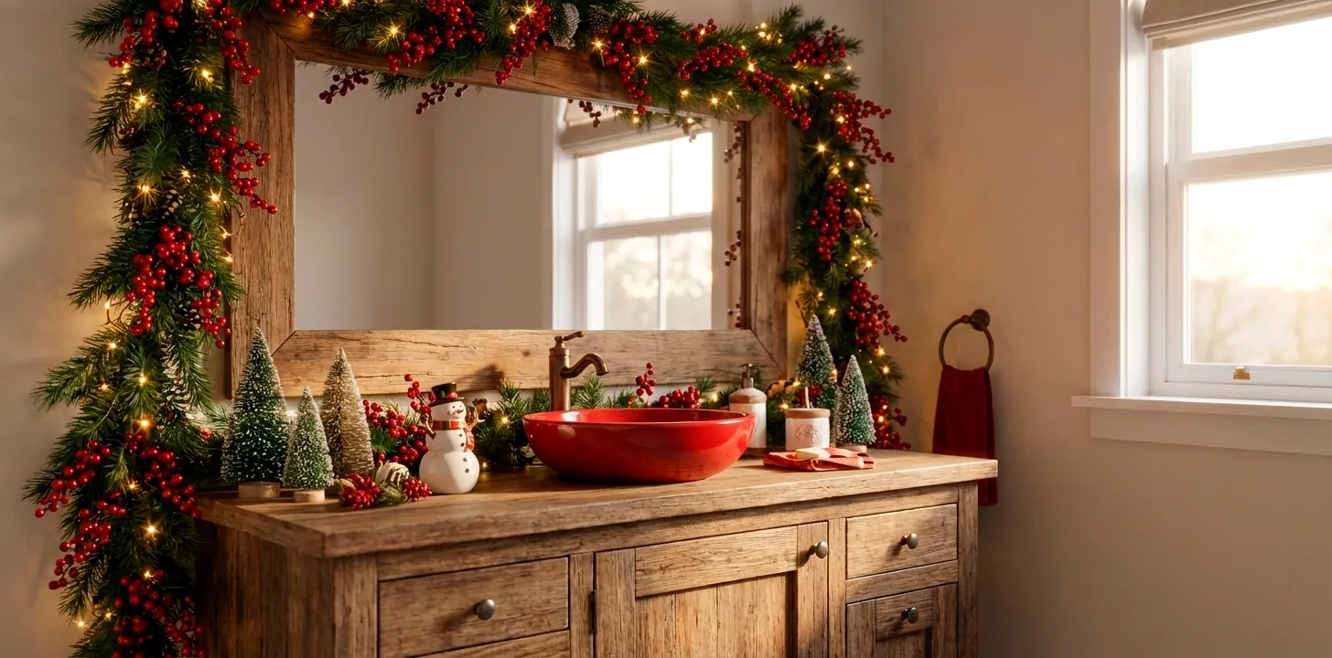 How to Style a Festive Christmas Vanity with Simple Rustic Accents ...
