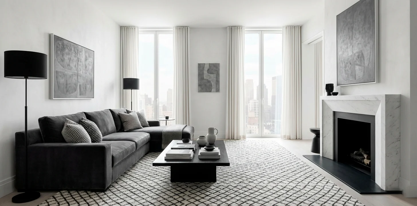 8 Sleek Monochrome Living Room Ideas for Modern Apartment Decor ...
